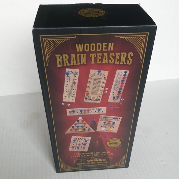 The Original Fun Workshop | Toys | 7 Wooden Brain Teaser Travel Size ...